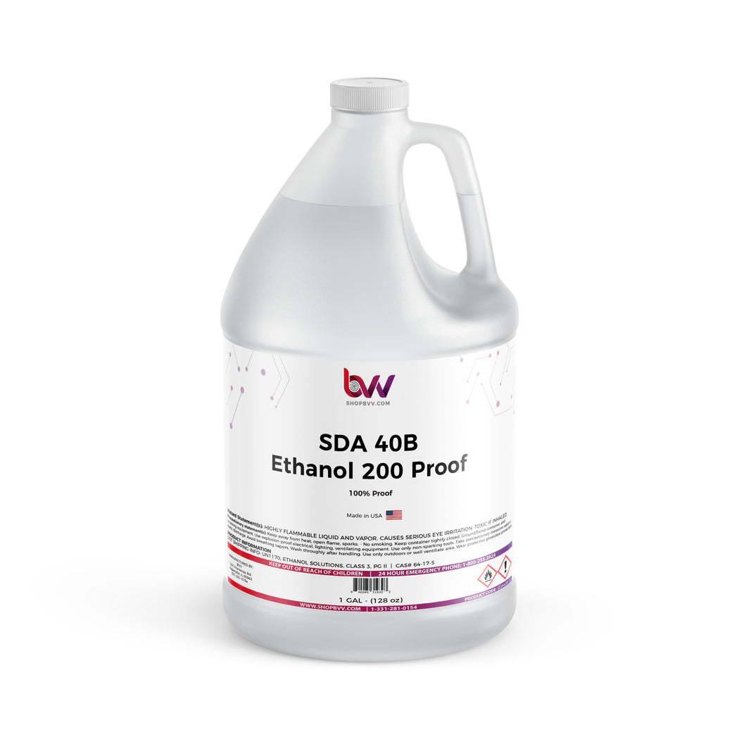Ethanol 200 Proof, SDA 40B (100% ABV) Lab Grade – BVV