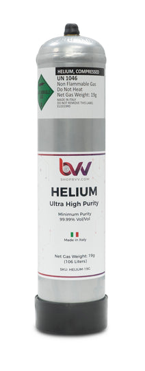 High Purity Helium Tank 99.99% (19g / 106 liters) – BVV